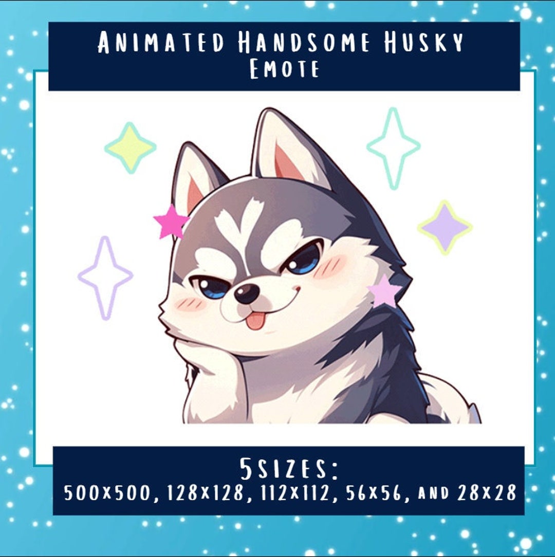 Animated Handsome Husky Emote | Cute Dog Emotes Optimized for Twitch ...