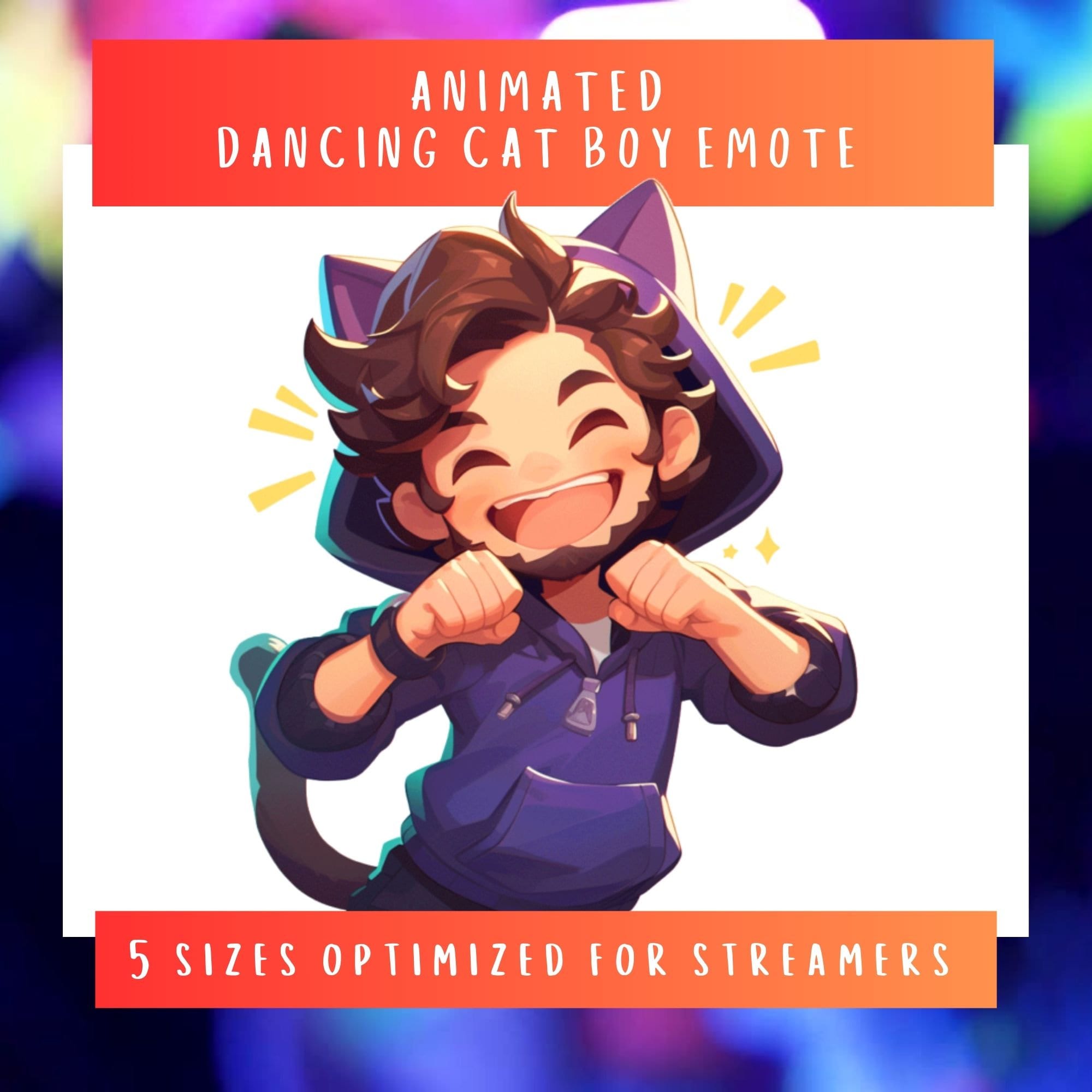 Animated Dancing Cat Boy Emote | Cute Twitch, Discord, and Youtube ...