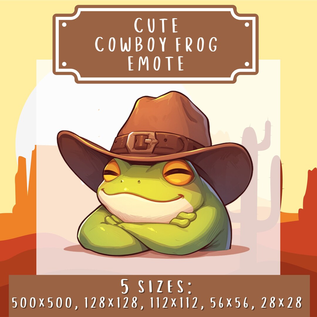 Cute Cowboy Frog Emote | Twitch, Discord, and Youtube Emotes for ...