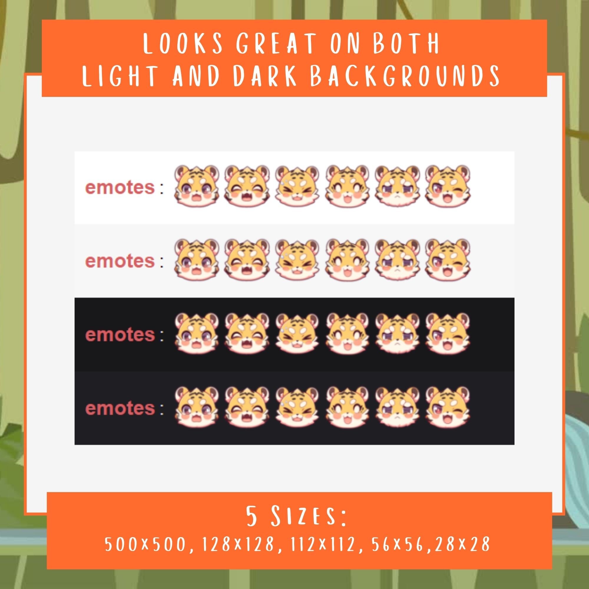Cute Chibi Tiger Emote Set of 6 | Twitch, Discord, and Youtube | Sub ...