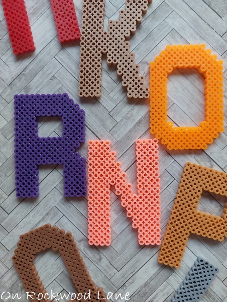 Easy Perler Bead Alphabet Pattern, Perler Bead Abcs, Easy Perler Bead ...