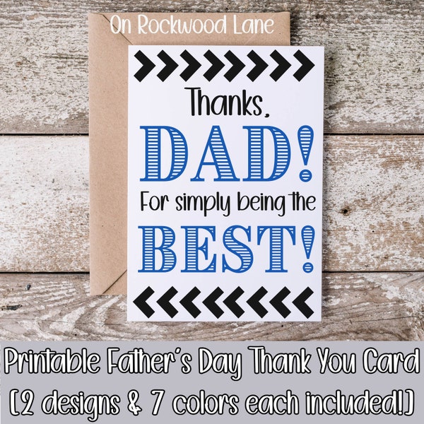 Thank You Dad Card - Etsy