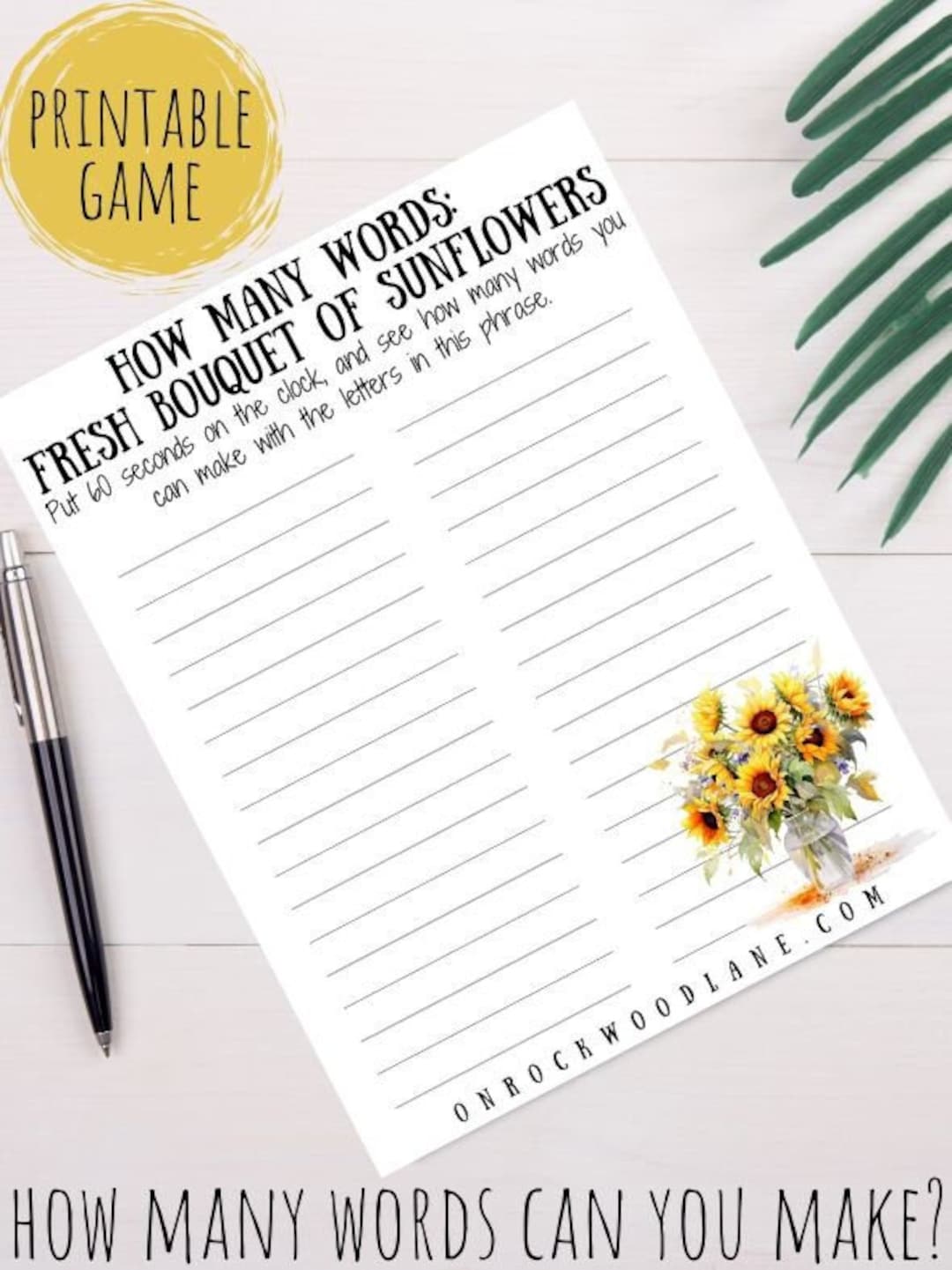 Printable How Many Words Can You Make Game, Printable Game for Adults ...