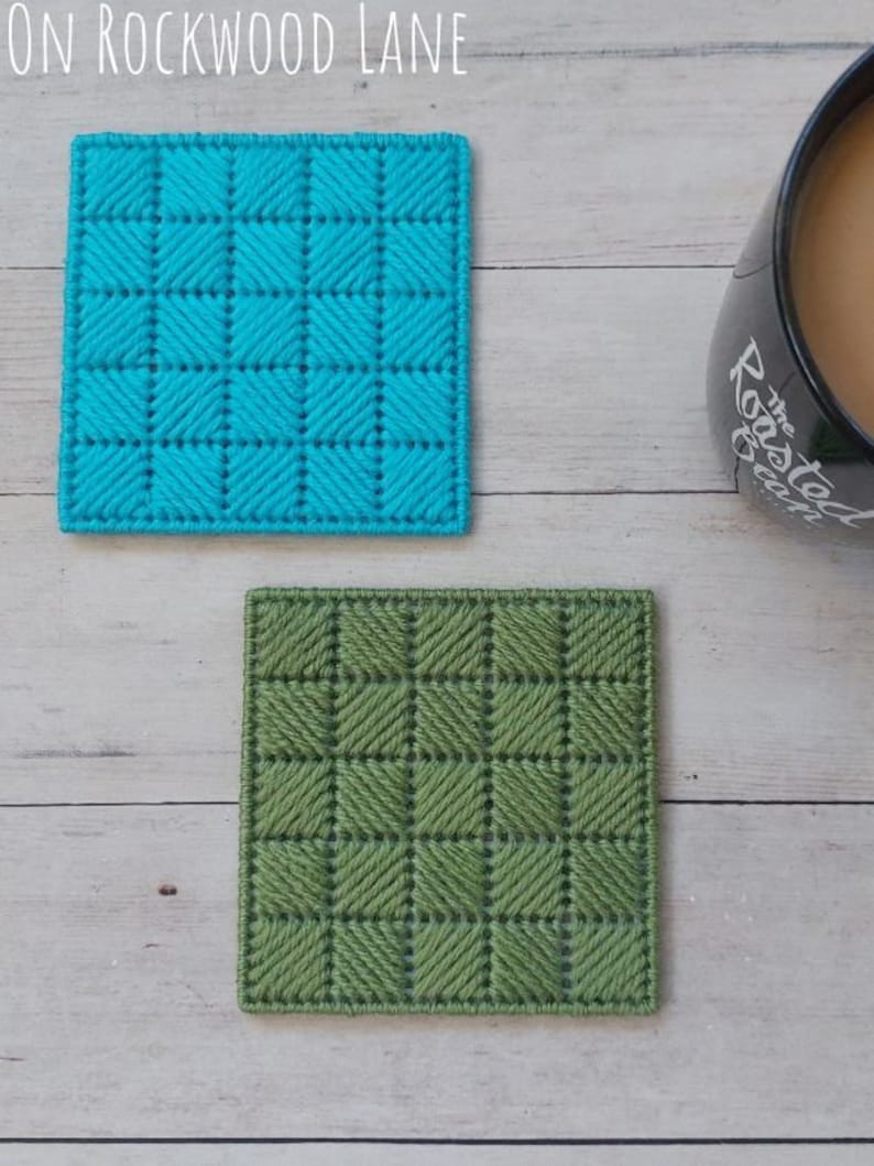 Easy Plastic Canvas Coaster Pattern, Scottie Sage Coaster Plastic ...