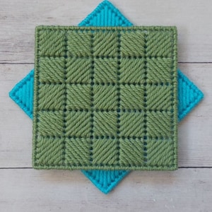 Easy Plastic Canvas Coaster Pattern, Scottie Sage Coaster Plastic ...