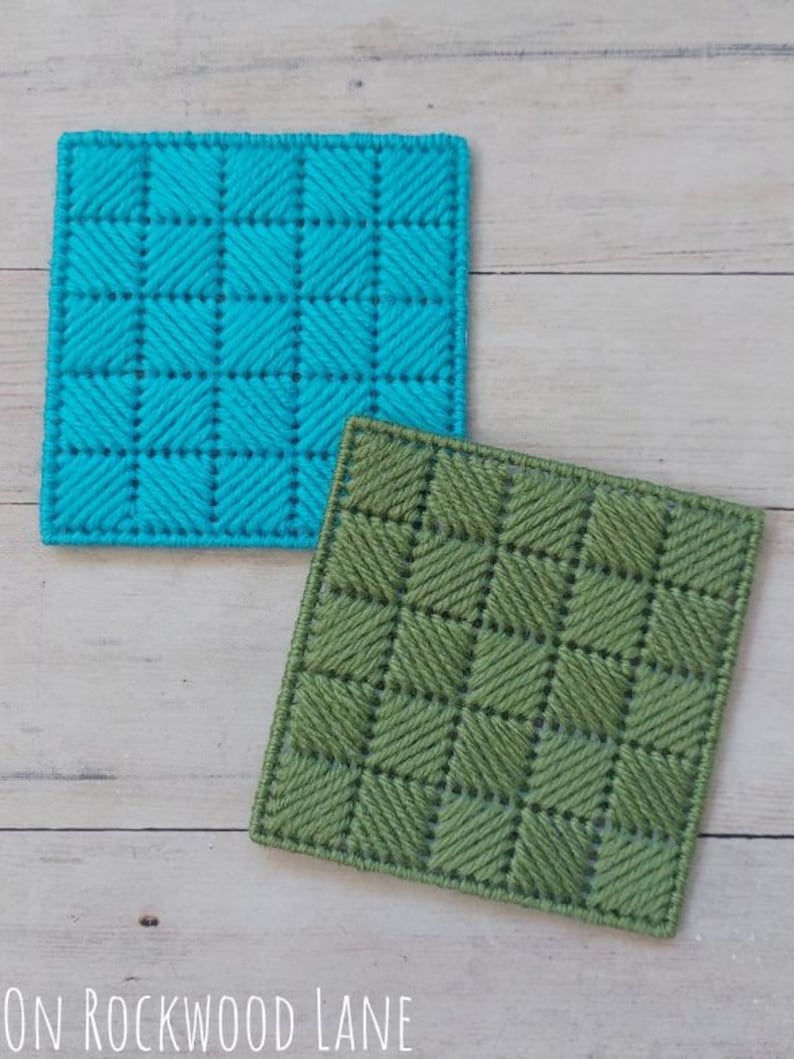 Easy Plastic Canvas Coaster Pattern, Scottie Sage Coaster Plastic ...