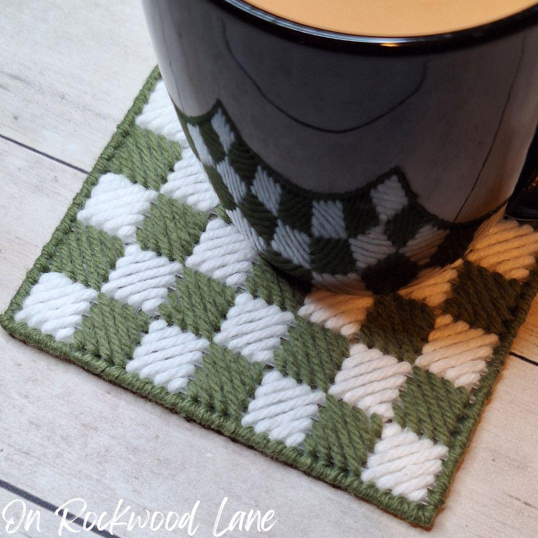 Easy Plastic Canvas Coaster Pattern, Plastic Canvas Checkerboard ...