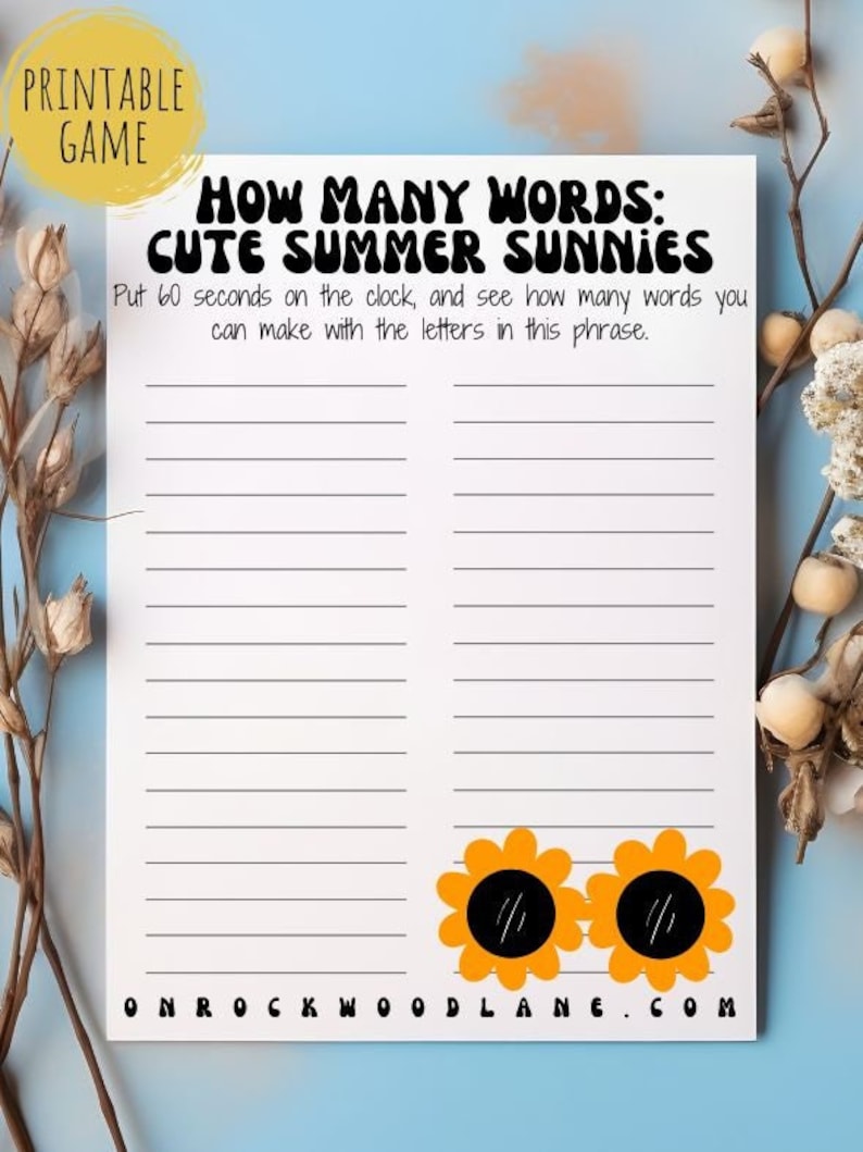 Printable How Many Words Can You Make Game, Printable Game for Adults ...