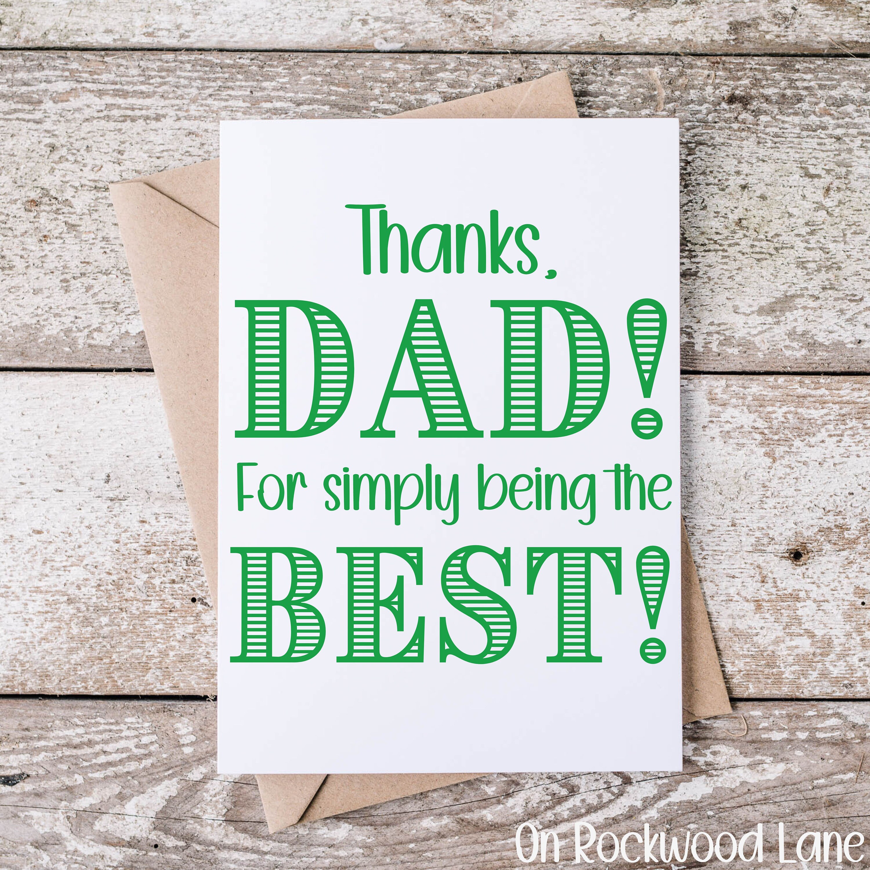 Printable Father's Day Card, Printable Thank You Dad Card, Printable ...