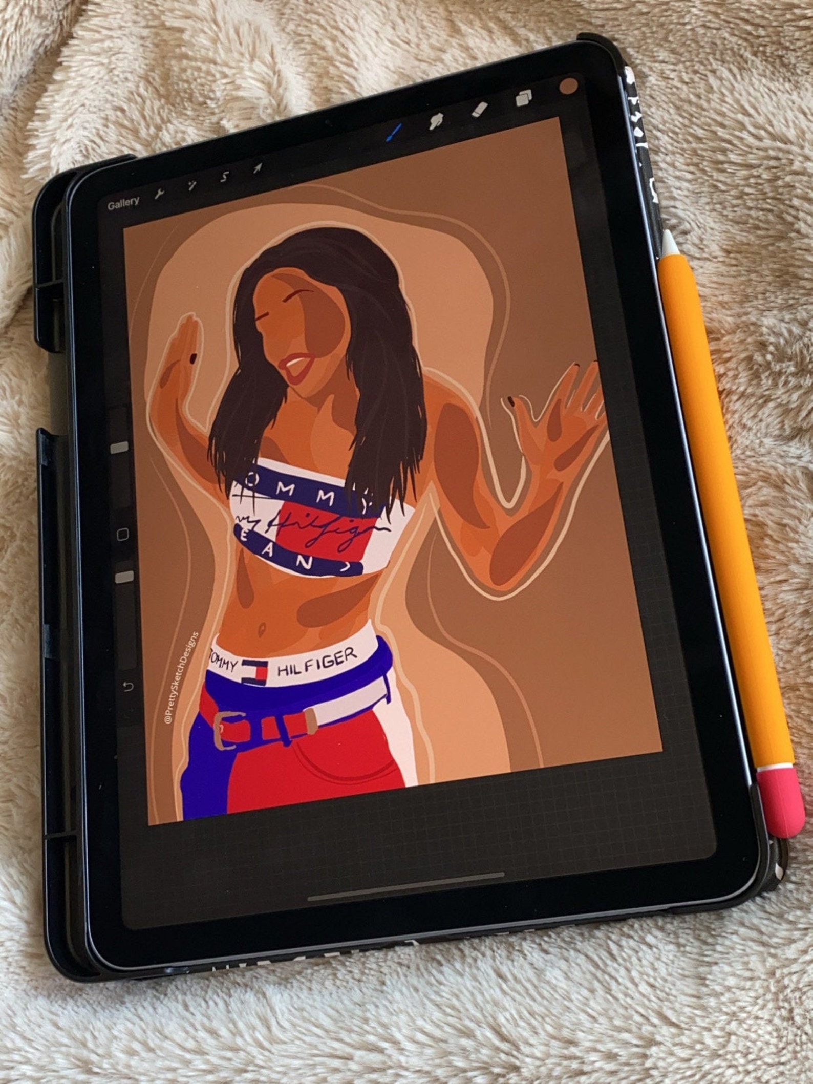 90s R&B Singer Art Print Digital Download | Hand-drawn Digital ...