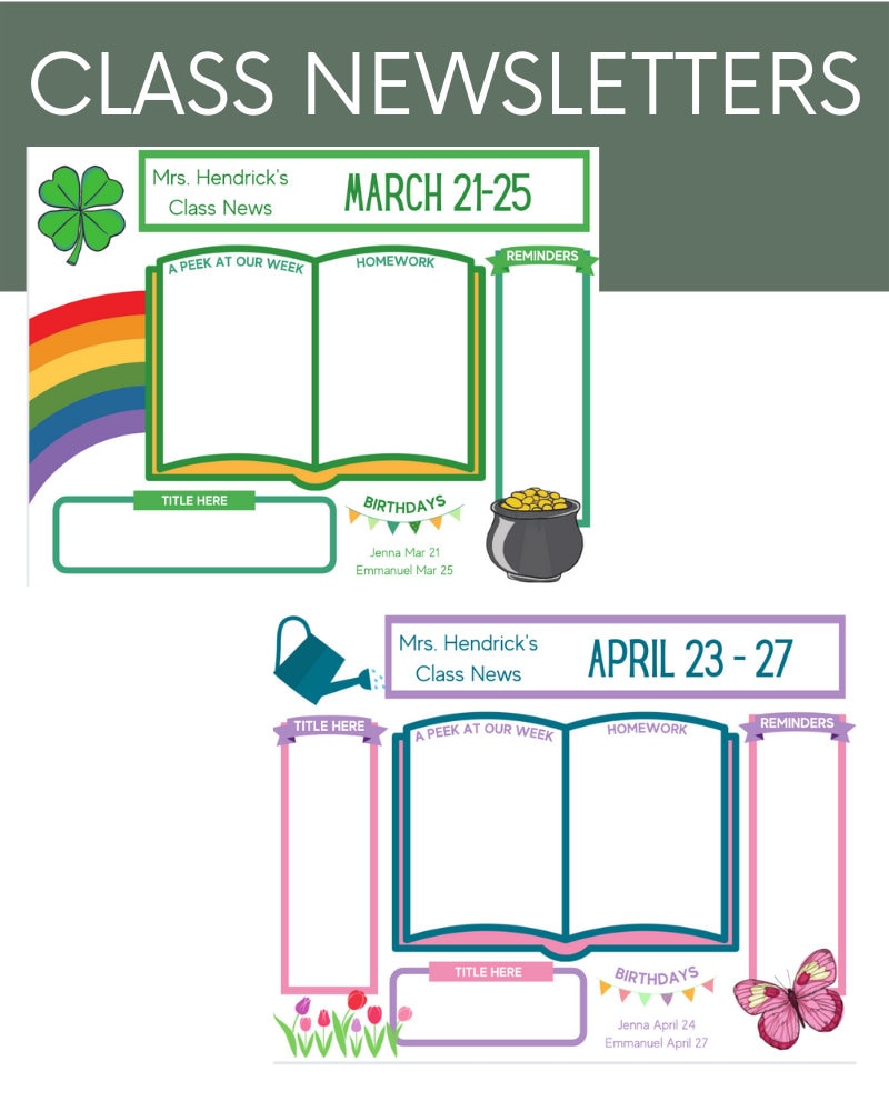 Editable Class Newsletter Template - Etsy