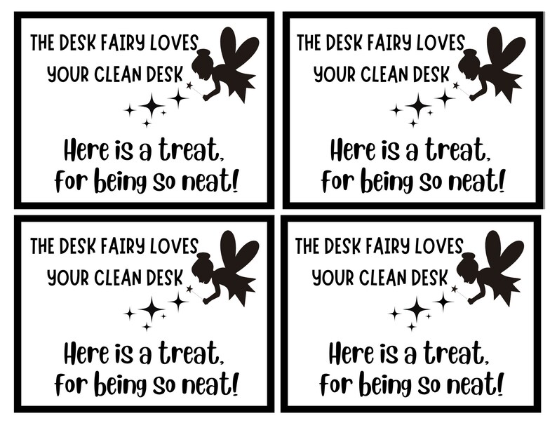 Printable Desk Fairy Treat Note - Etsy