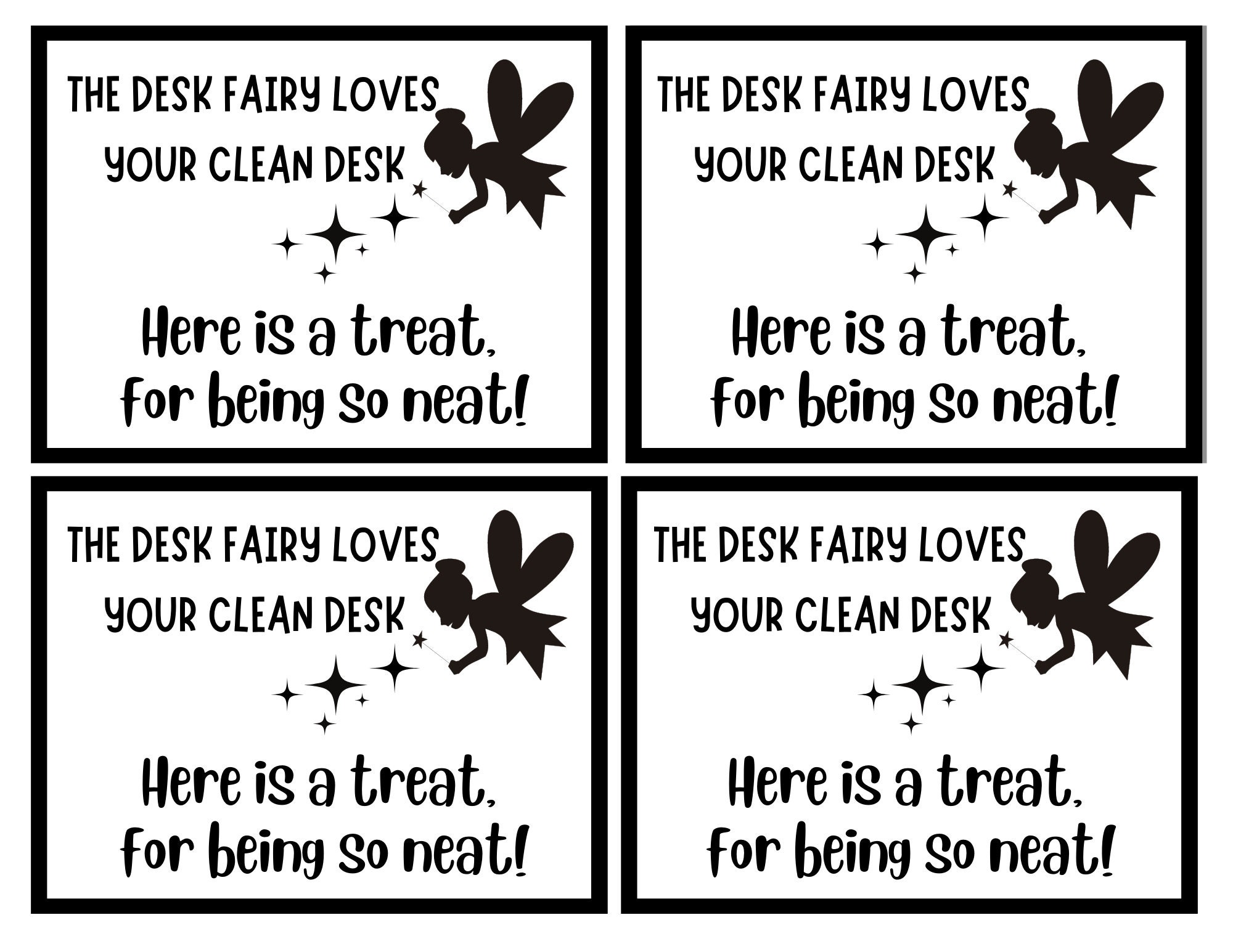 Printable Desk Fairy Treat Note - Etsy