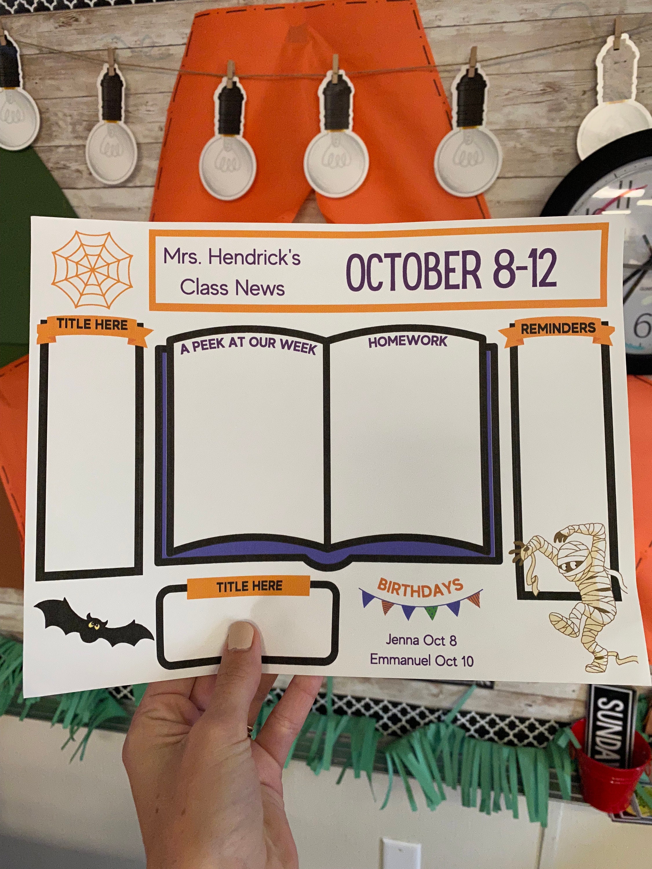 Editable Class Newsletter Template - Etsy