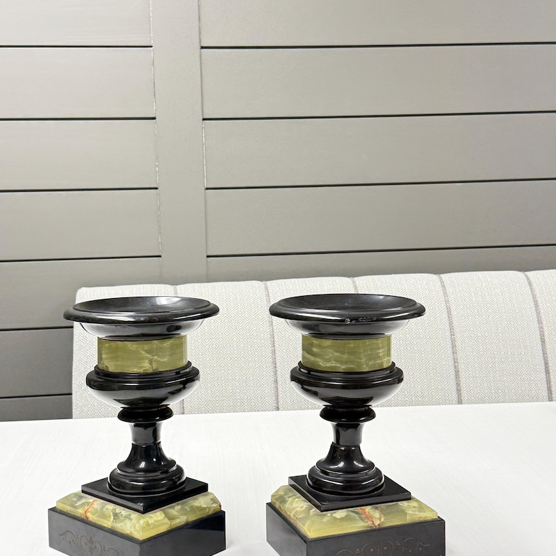Marble Clock Garniture - Etsy