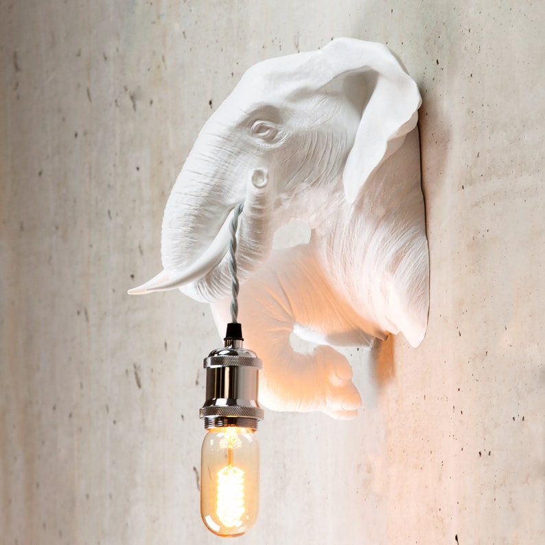 Elephant Head Wall Sconce: Boho Safari Decor (11.8 In) - Etsy