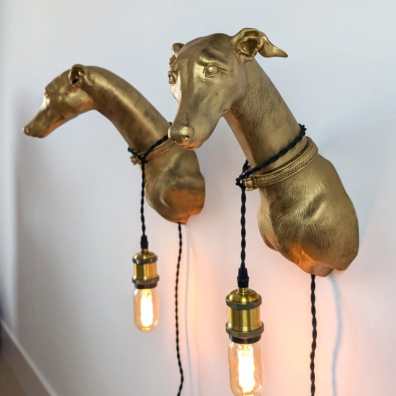 Greyhound Sconce: Dog Lover Wall Light, Animal Art - Etsy