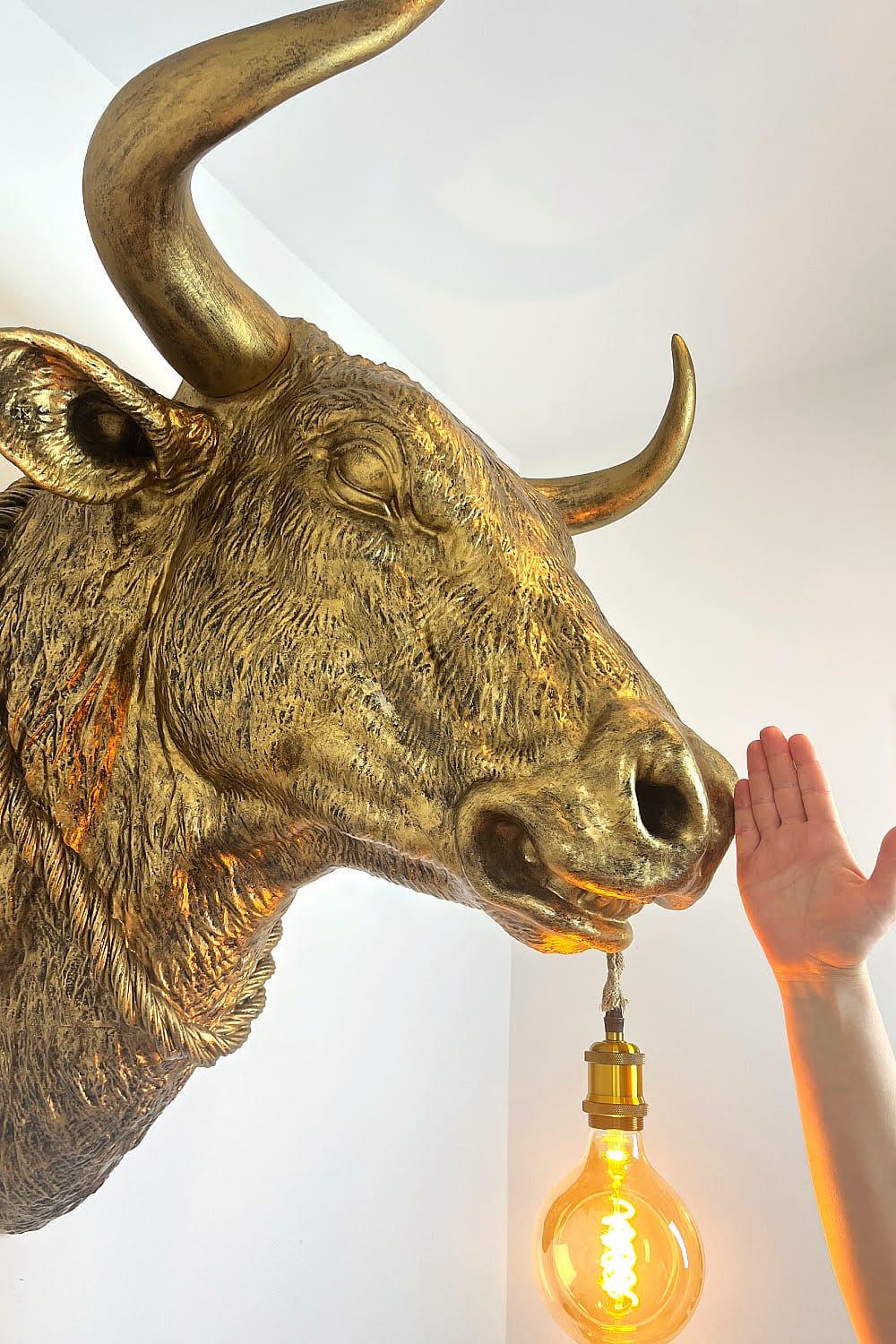 Large Bull Head Wall Light: Rustic Farmhouse Decor - 3D Printed - Etsy