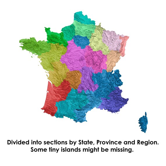 Topographical Map Of France