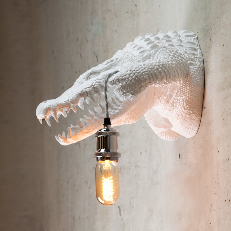 Alligator Head Wall Decor, Crocodile Wall Light. 3D Printed - Etsy