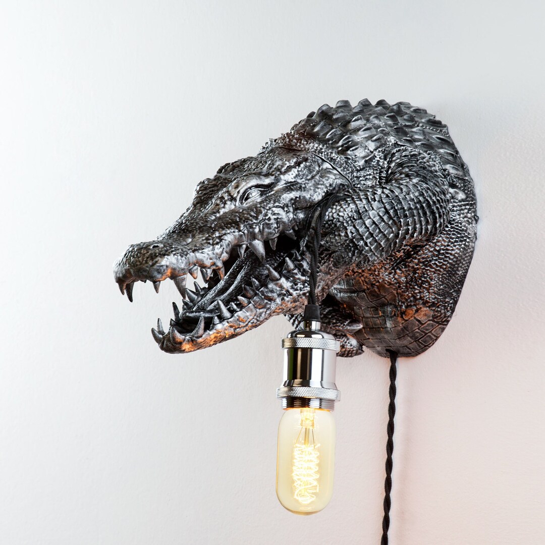 Alligator Head Wall Decor, Crocodile Wall Light. 3D Printed - Etsy