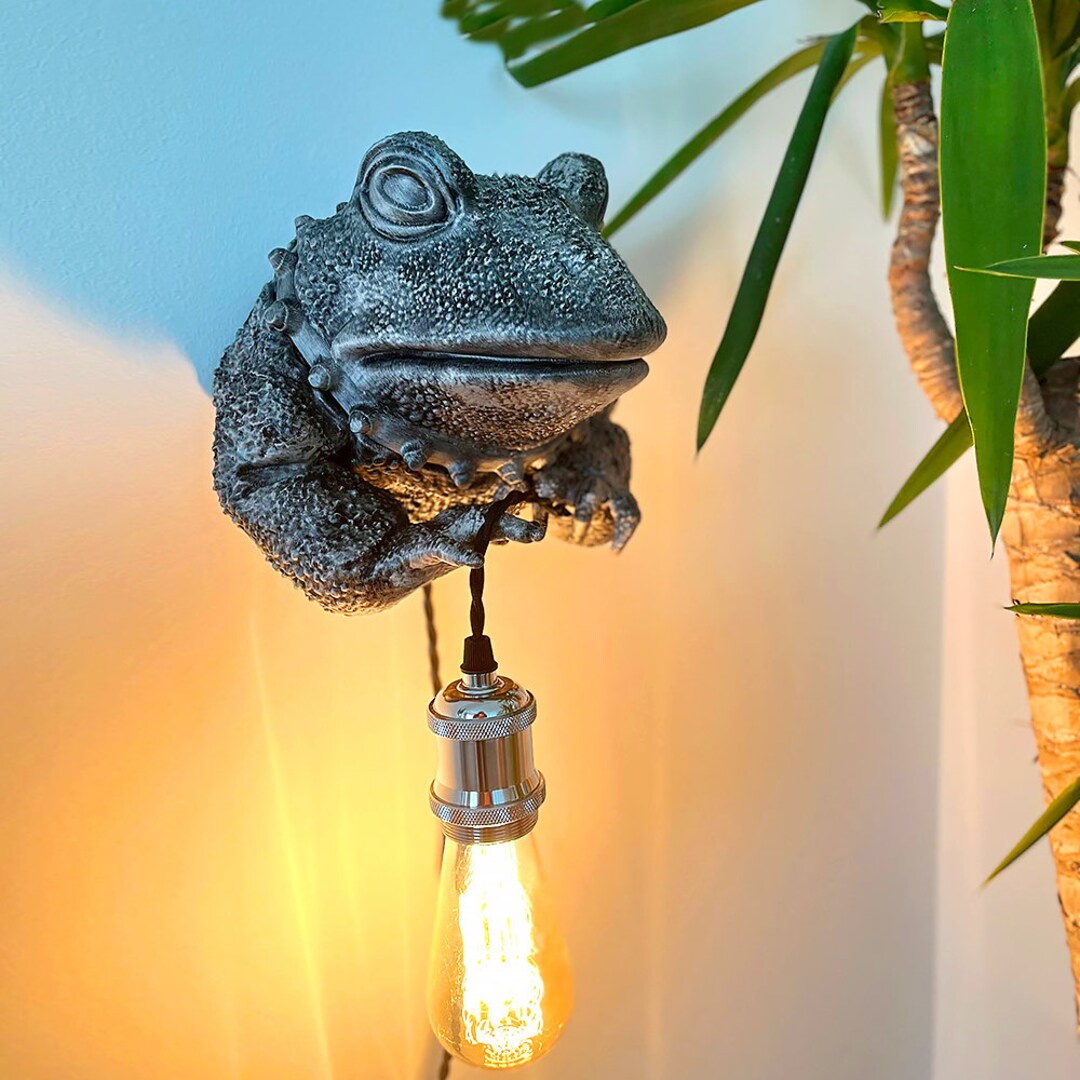 3D Printed Frog Wall Sconce: Handmade Lamp, Frog Lover Gift - Etsy
