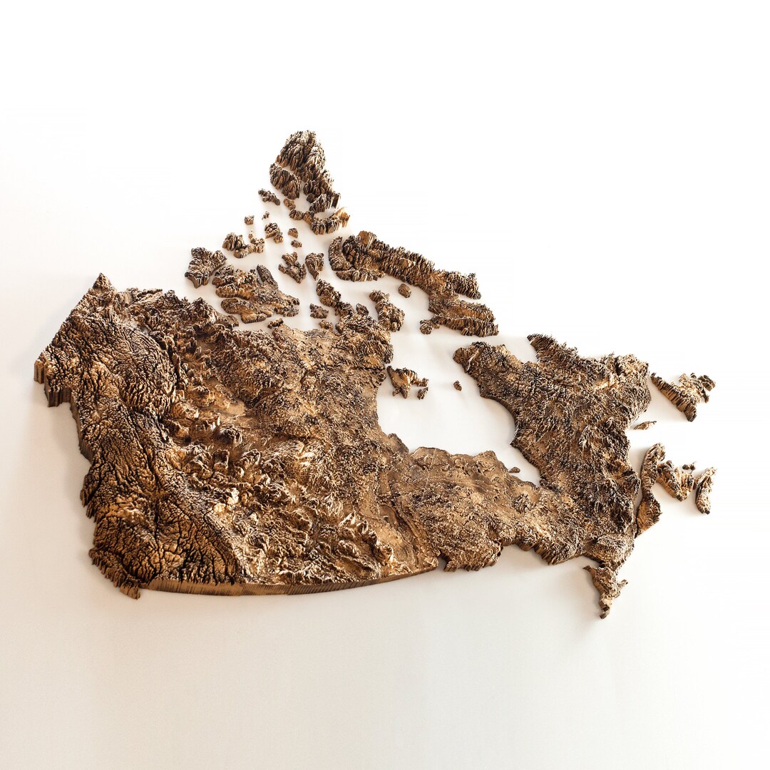Canada Map Topographic Map Canada Map Realief Map Shaded - Etsy UK