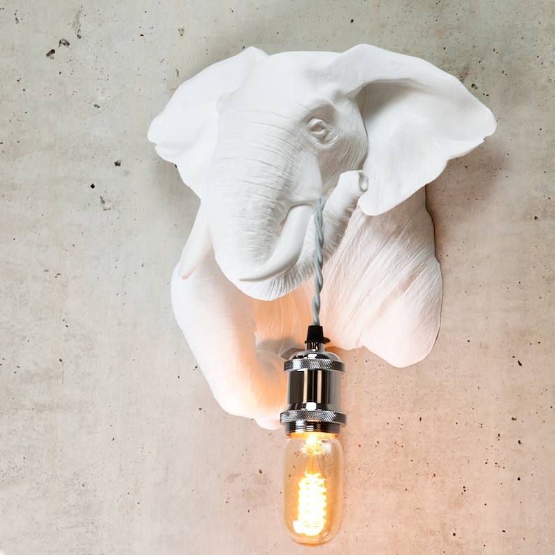 Elephant Head Wall Sconce: Boho Safari Decor (11.8 In) - Etsy