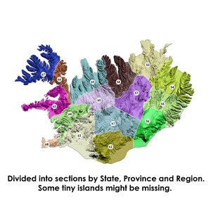 Iceland Map, 3D Relief Map of Iceland, Topographic Map of Iceland ...