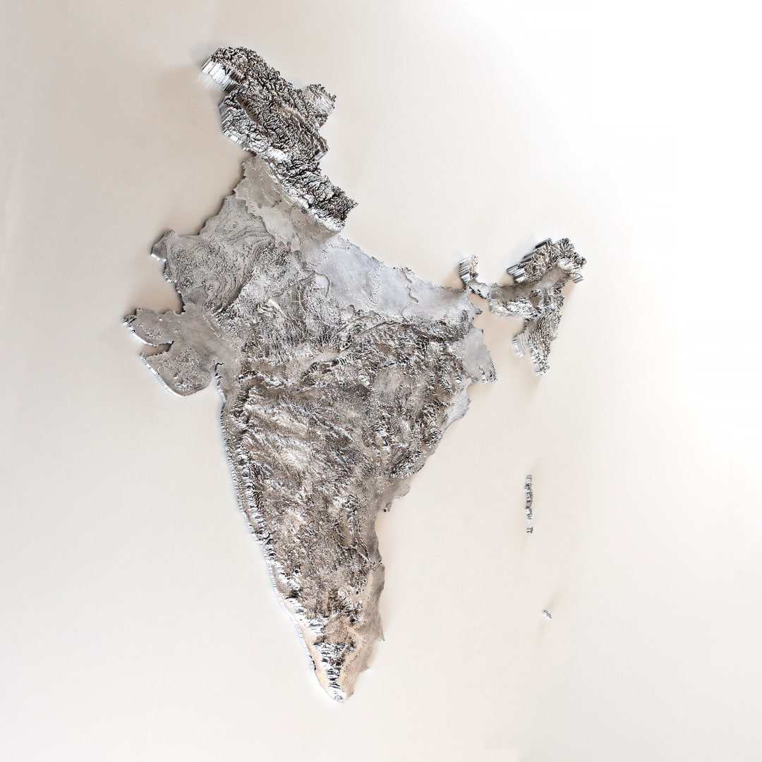 Buy India Map, 3D Relief Map of India, India Lover Gift, Topographic ...
