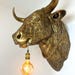 Large Bull Head Wall Light: Rustic Farmhouse Decor - 3D Printed - Etsy