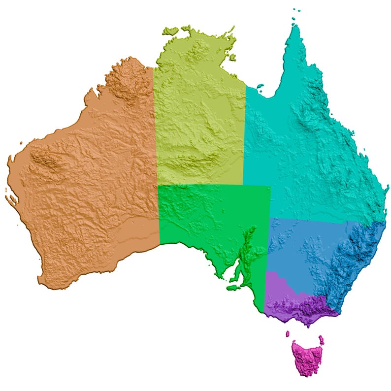 Australia 3D Topographic Map STL Files: High-resolution Elevation Model ...