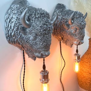 Bison Lover Gift, Bull Sconce, Buffalo Lover Gift, Housewarming Gift ...