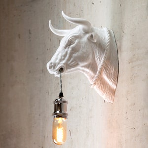 Bull Lover Gift, Wall Light, Wall Sconce, Farm Style Home Decor, Bull ...