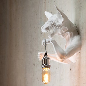 Cat Lover Home Decor, Wall Lamp, Light Sconce, Sphynx Cat Decor, Animal ...
