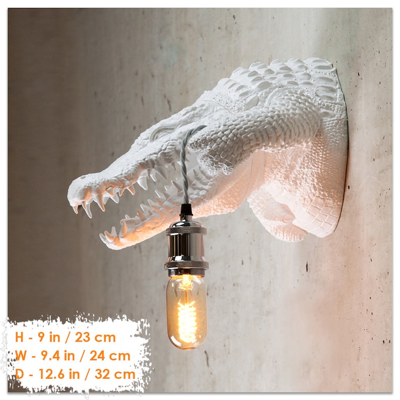 Alligator Head Wall Decor, Crocodile Wall Light. 3D Printed - Etsy