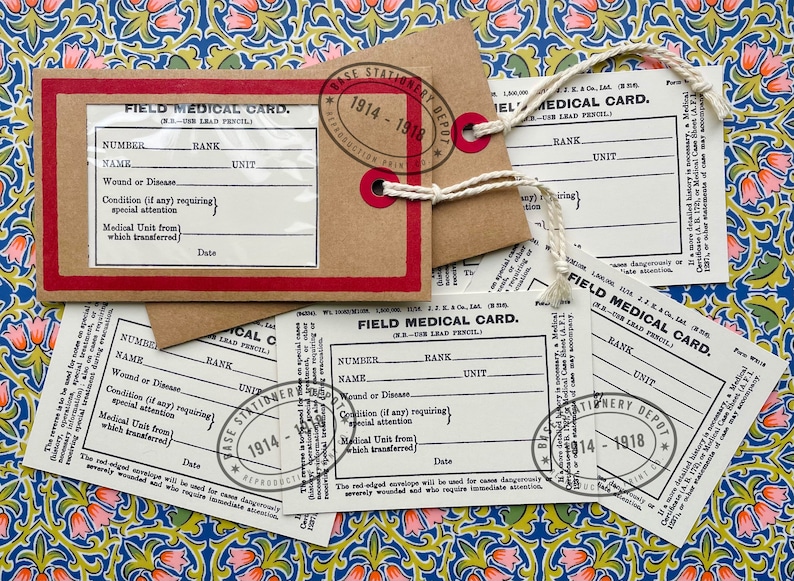 WW1 Casualty Labels 1915-1917 - Field Medical Card Reproduction - Etsy
