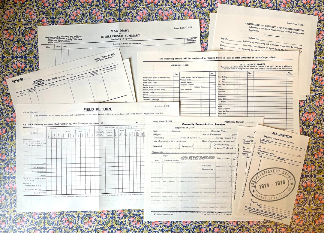 WW1 Officer Starter Pack Reproduction Battalion Papers - Etsy
