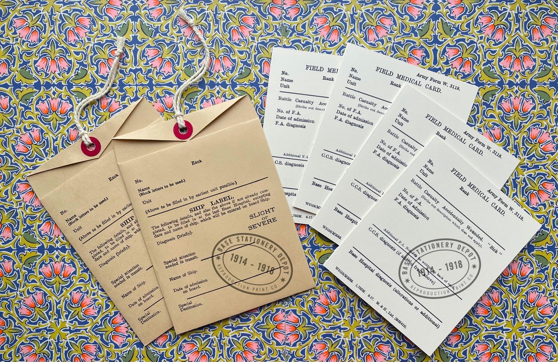 WW1 Casualty Labels 1917-1918 - Field Medical Card Reproduction - Etsy