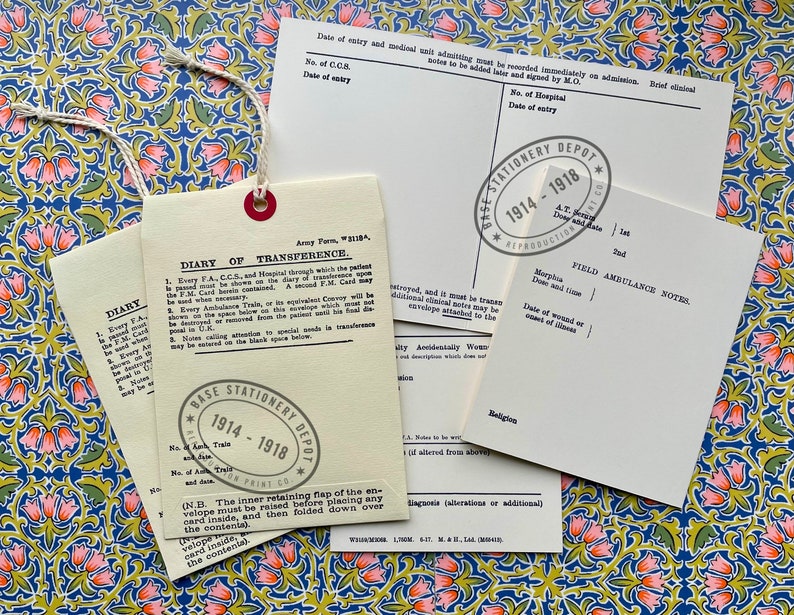 WW1 Casualty Labels 1917-1918 Field Medical Card Reproduction - Etsy