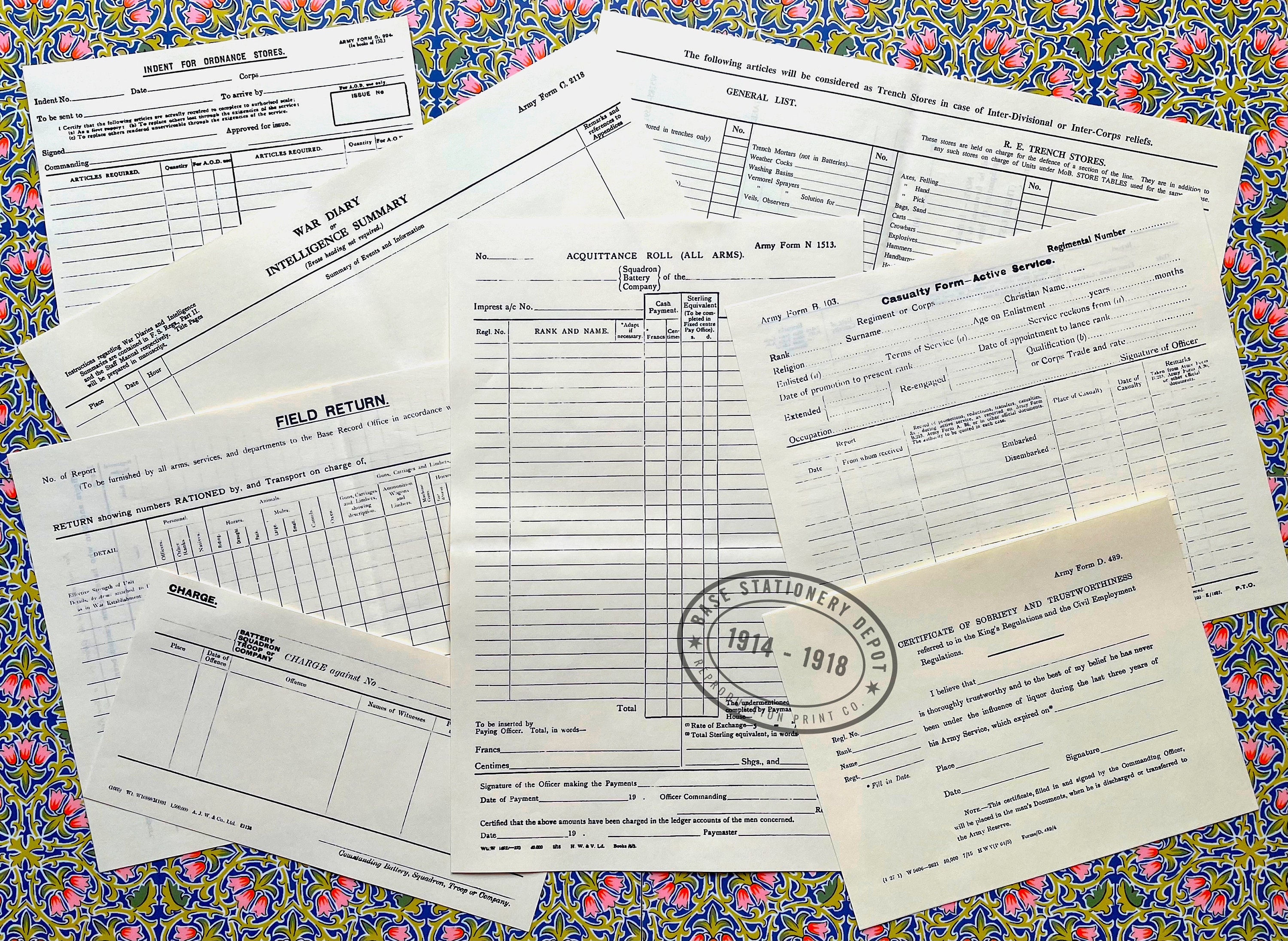 WW1 Officer Starter Pack - Reproduction Battalion Papers - Etsy