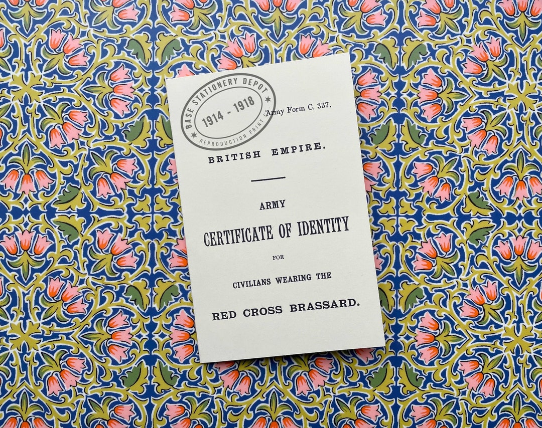 WW1 Nurse's ID Card - VAD Identity Card - Great War Reproduction - Etsy
