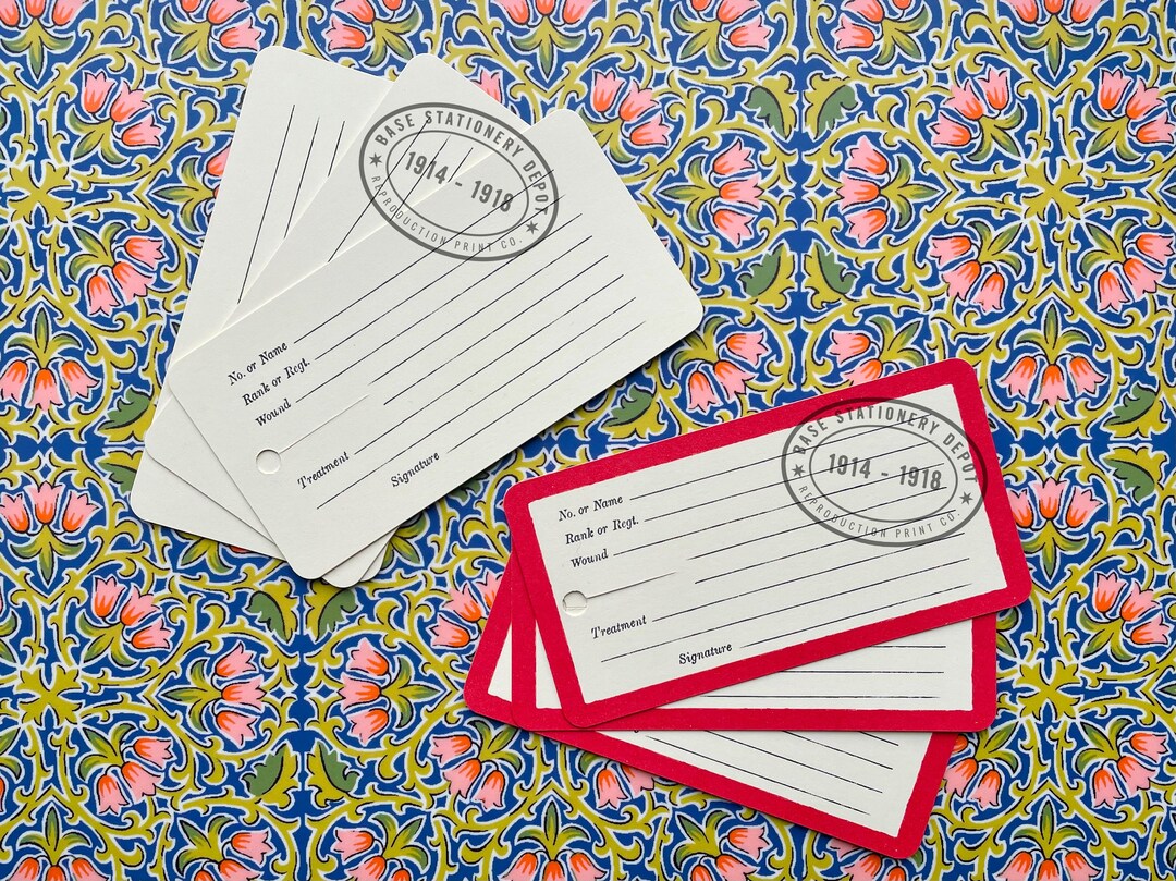 WW1 Casualty Labels 1914-1915 - Field Medical Card Reproduction - Army ...