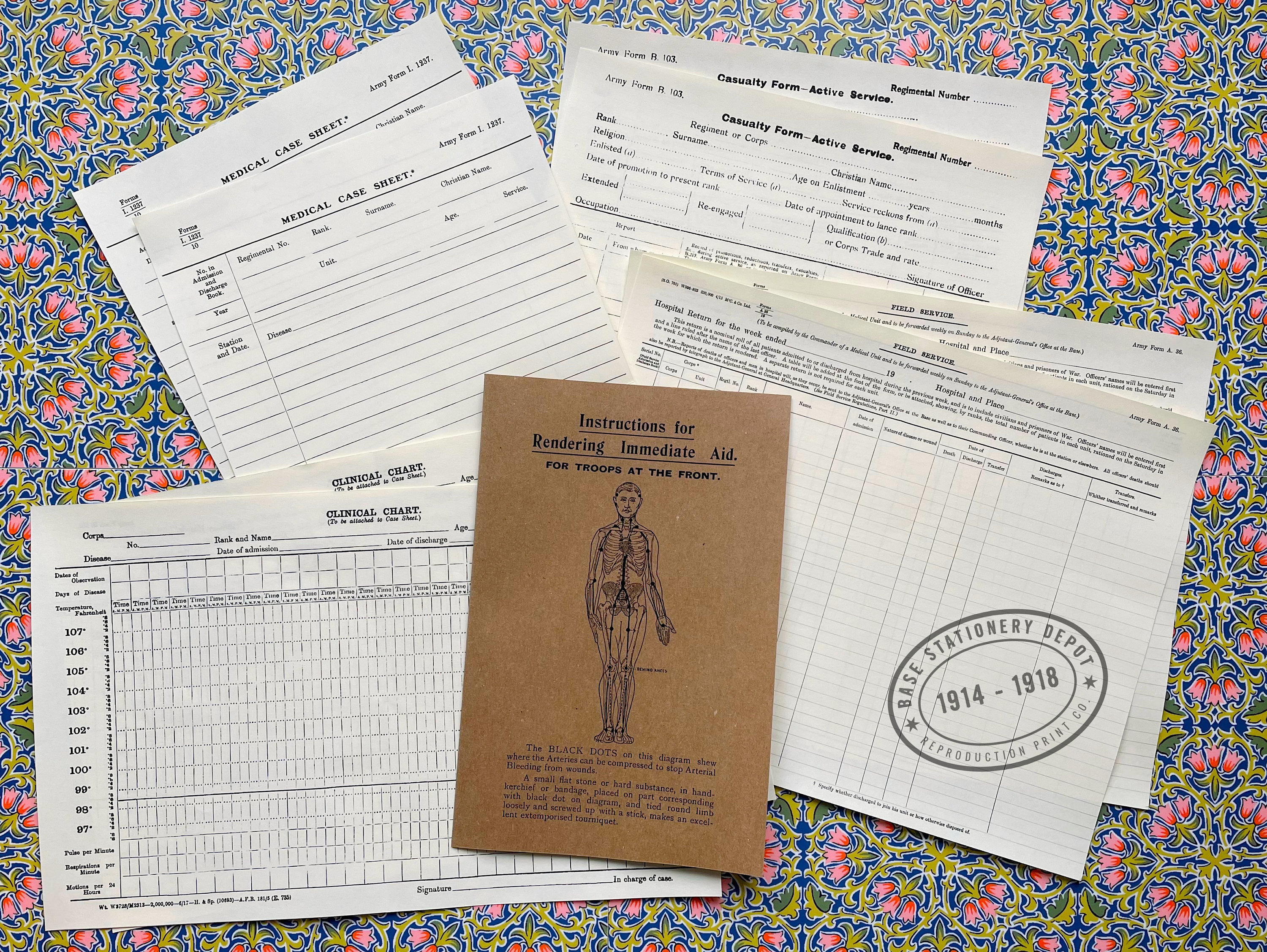 WW1 Medical Starter Pack - Clinical Charts, Case Sheets, Casualty Forms ...