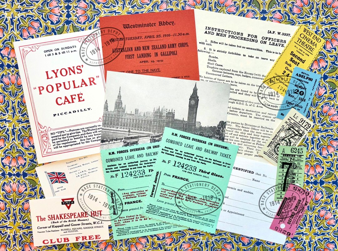 WW1 Tommy on Leave in London Pack - Great War Ephemera - WWI Pocket ...