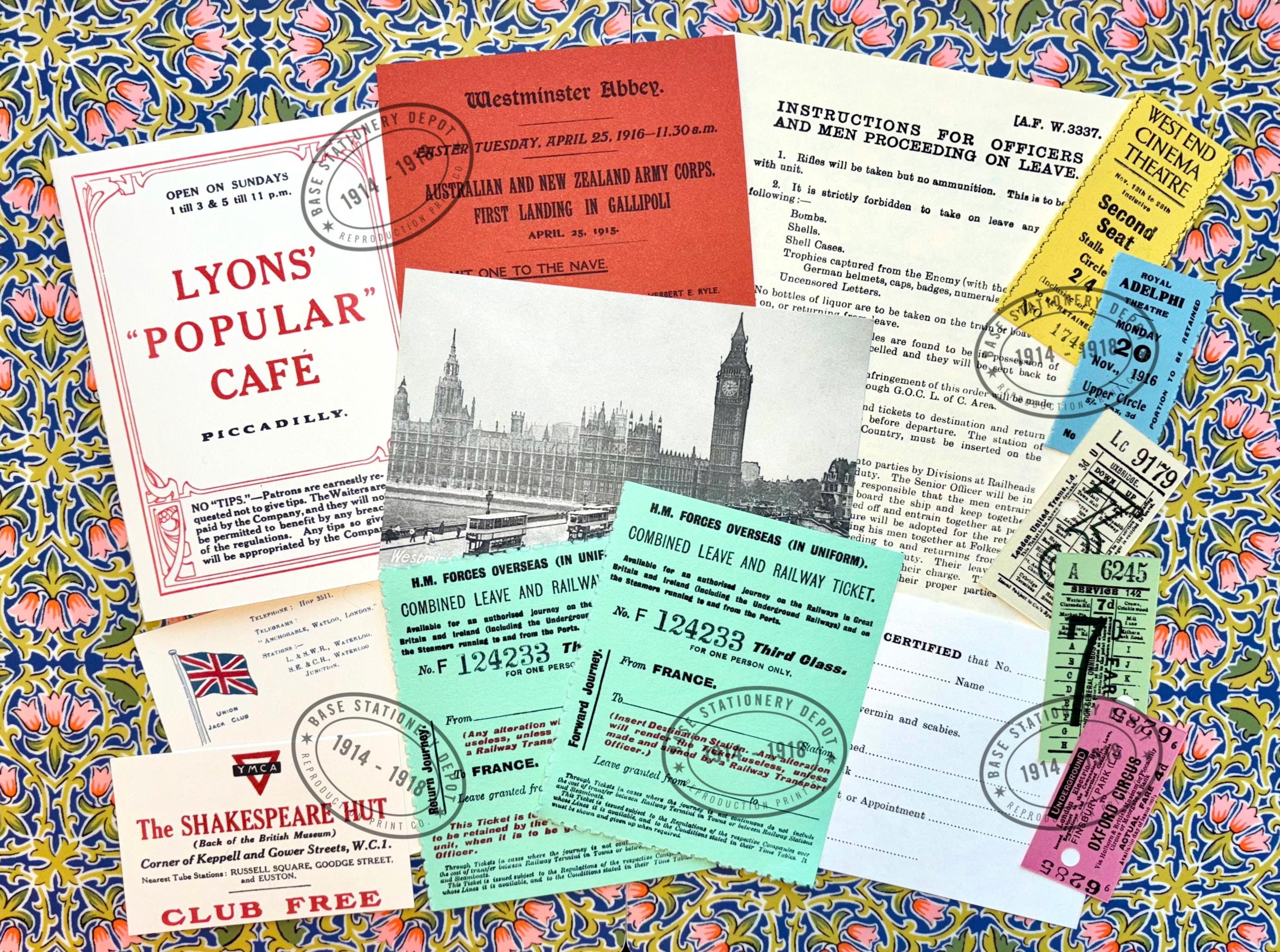 WW1 Tommy on Leave in London Pack - Great War Ephemera - WWI Pocket ...