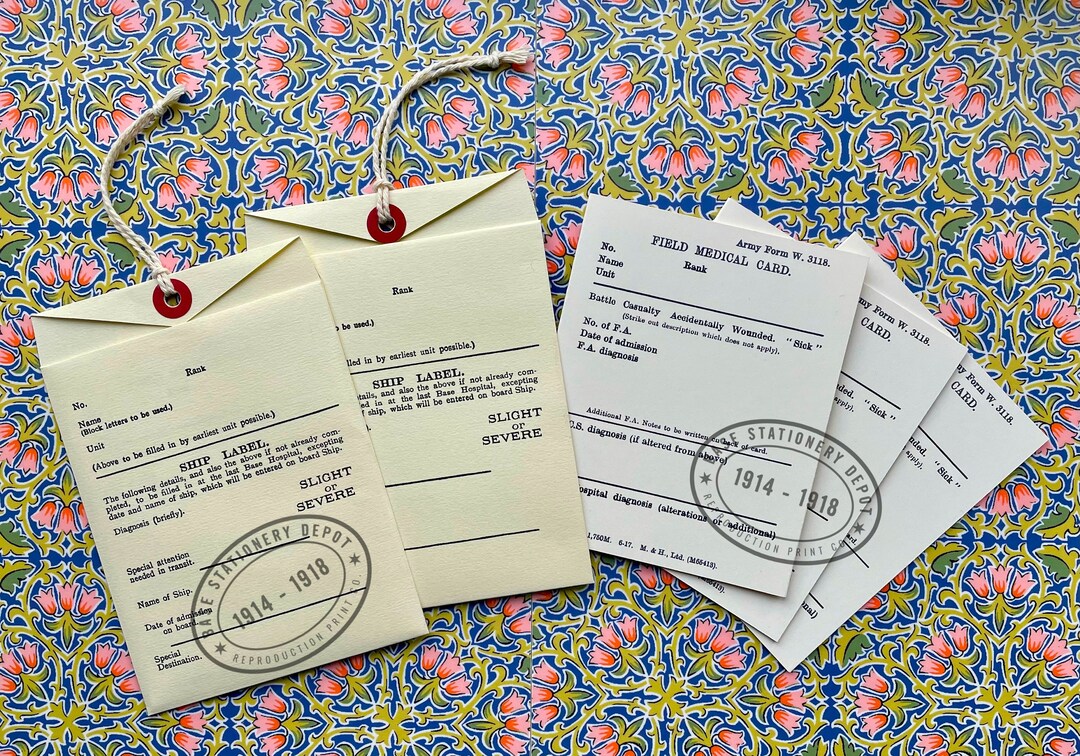 WW1 Casualty Labels 1917-1918 Field Medical Card Reproduction - Etsy