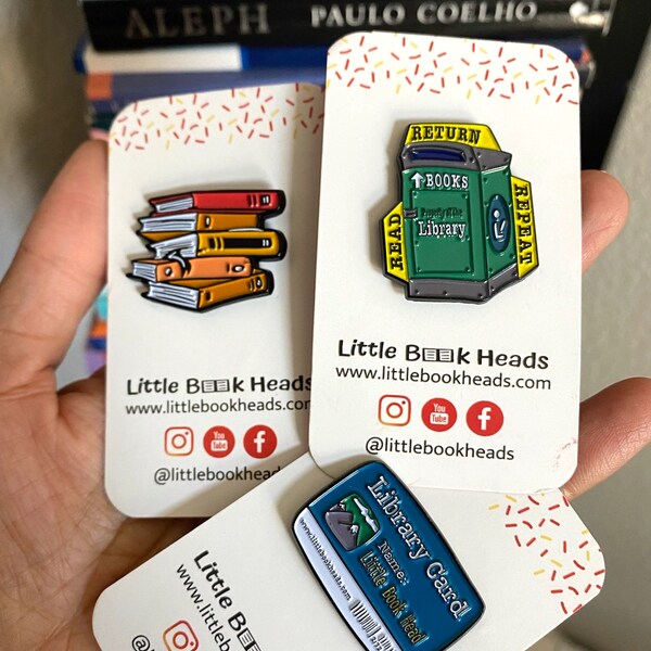 Library Buttons - Etsy