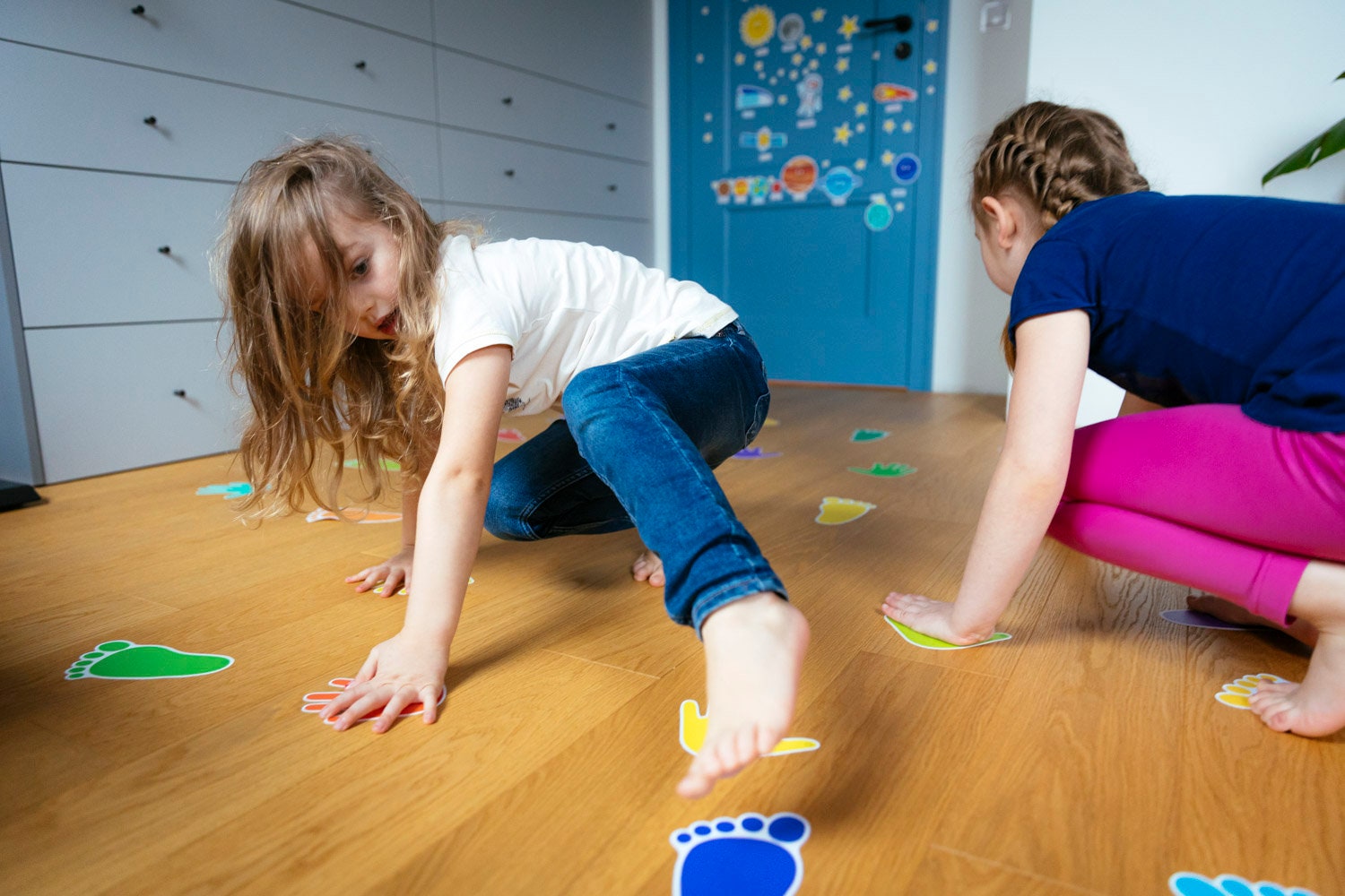 SENSORS Floor Path. Jumping Game Stickers. Removable. Hand and Foot ...