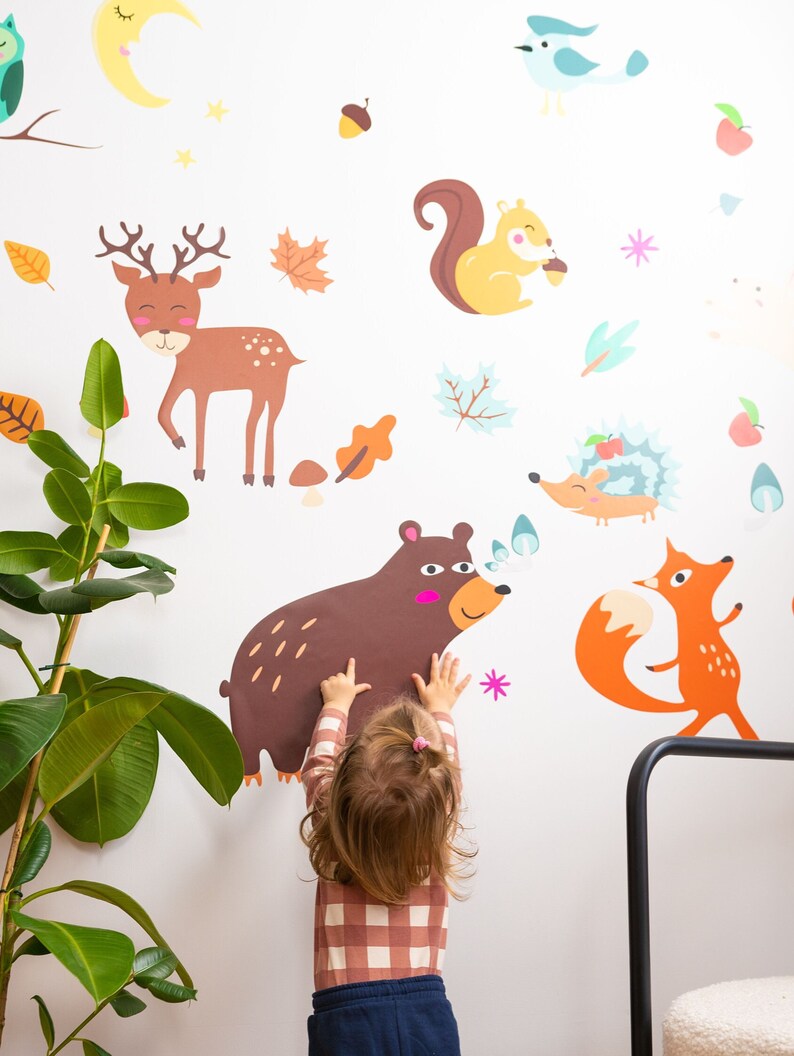 Forest Animals. Wall Decal for Kids and Nursery, XL Kids Wall Sticker ...
